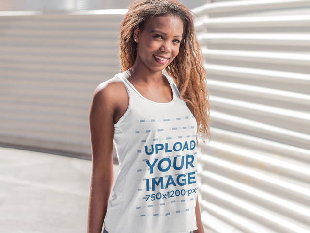 Placeit - Tank Top Mockup of a Smiling Woman 9620