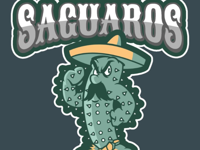 Placeit - Sports Logo Maker Featuring a Cactus With a Mustache Clipart