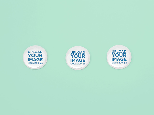 Placeit - Mockup of Three Buttons Placed Next to Each Other