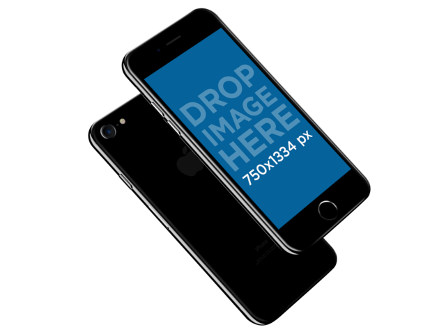 Placeit - iPhone 7 Mockup of a Jet Black iPhone in an Angled Position