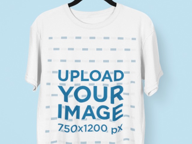 Placeit - Mockup of a Hanging T-Shirt Featuring a Customizable Background