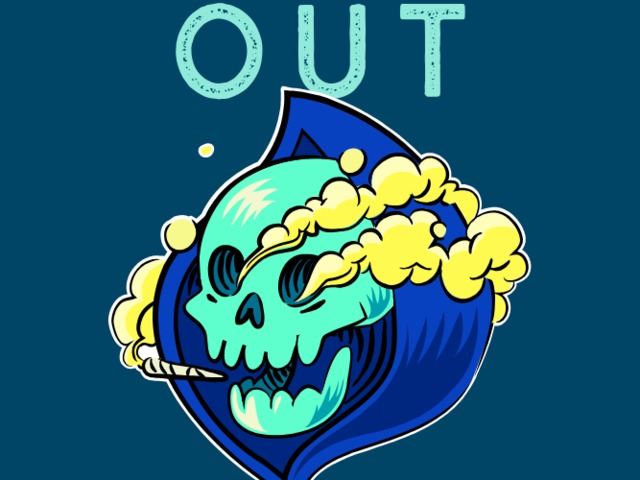 Placeit - 420 T-Shirt Design Generator with a Skull Character Smoking