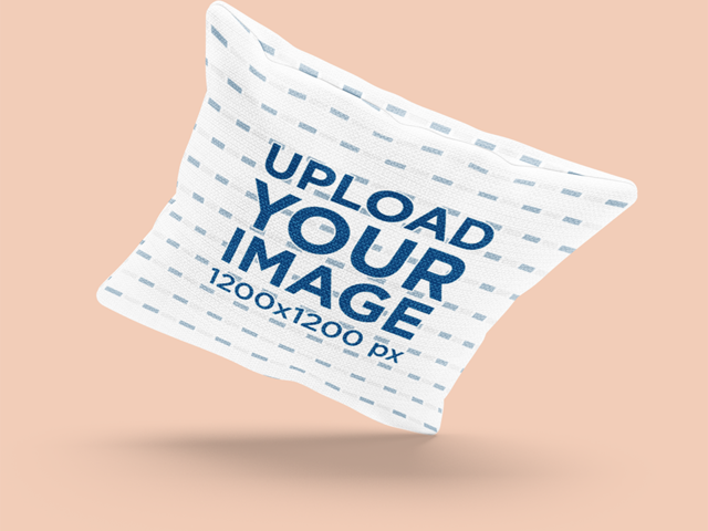 Placeit - Mockup of a Pillow Floating Over a Customizable Background