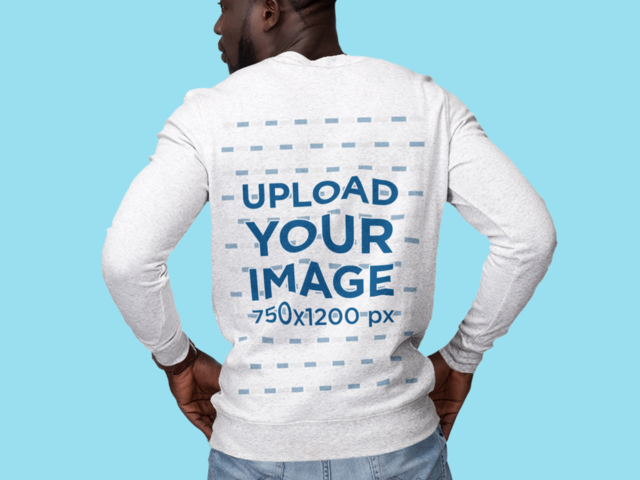 Placeit - Back View Mockup of a Muscular Man Wearing a Sweatshirt at a ...