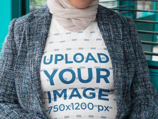 Placeit - T-Shirt Mockup of a Well-Dressed Woman with a HIjab
