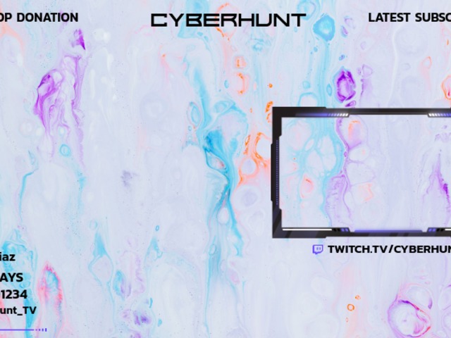 Placeit - Gaming OBS Overlay Template Featuring Watercolor Textures
