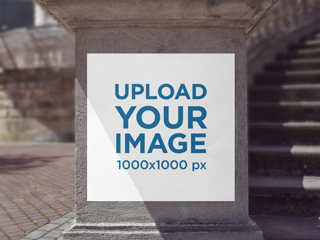 Placeit - Mockup of a Sign Placed on a Pillar