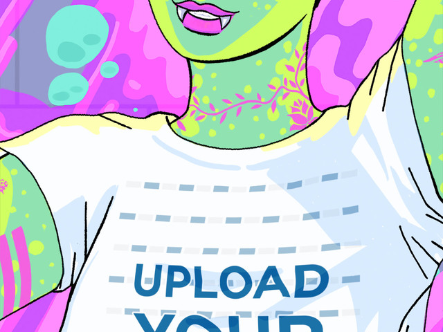 Placeit - Illustrated Mockup of an Androgynous Alien Taking a Selfie ...