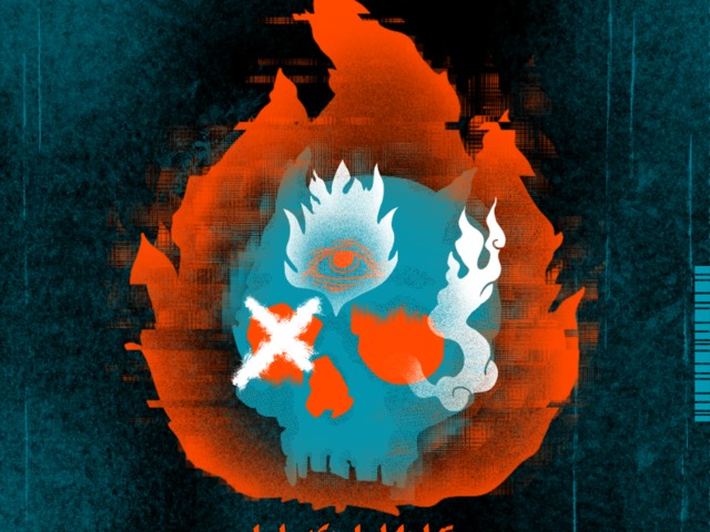 Placeit - Trap-Metal Album Cover Creator with a Flaming Skull Graphic