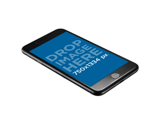 Placeit - Floating Angled Black iPhone 7 With Transparent Background Mockup
