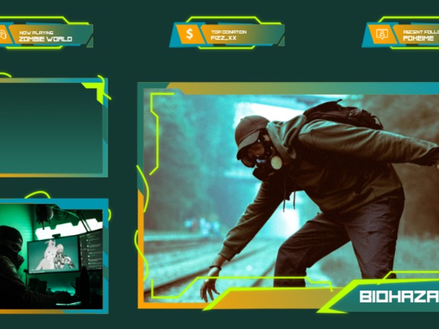 Placeit - Twitch Overlay Template for Survival Horror Games