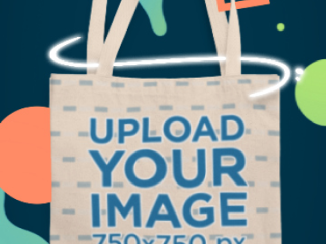 Placeit - Illustrated Video Featuring a Tote Bag and Animated Colorful ...