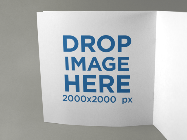 Placeit - Open Square Booklet Template Standing on a Solid Surface