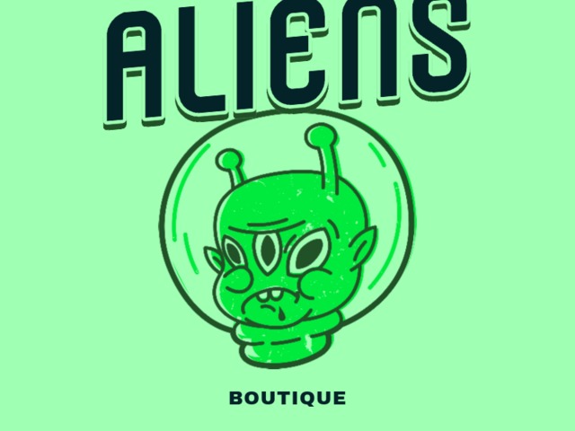 Placeit - Alien-Themed Logo Template for a Clothing Store