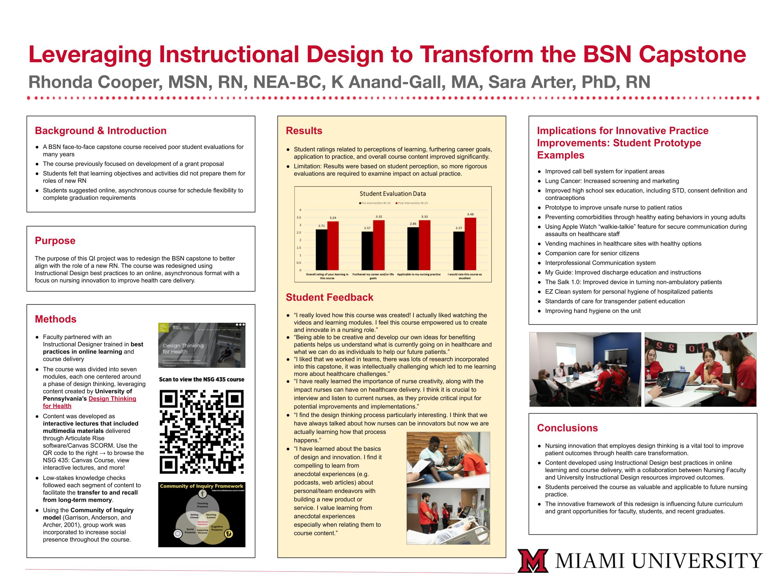 Poster 106: Capstone Quality Improvement: Leveraging Instructional ...