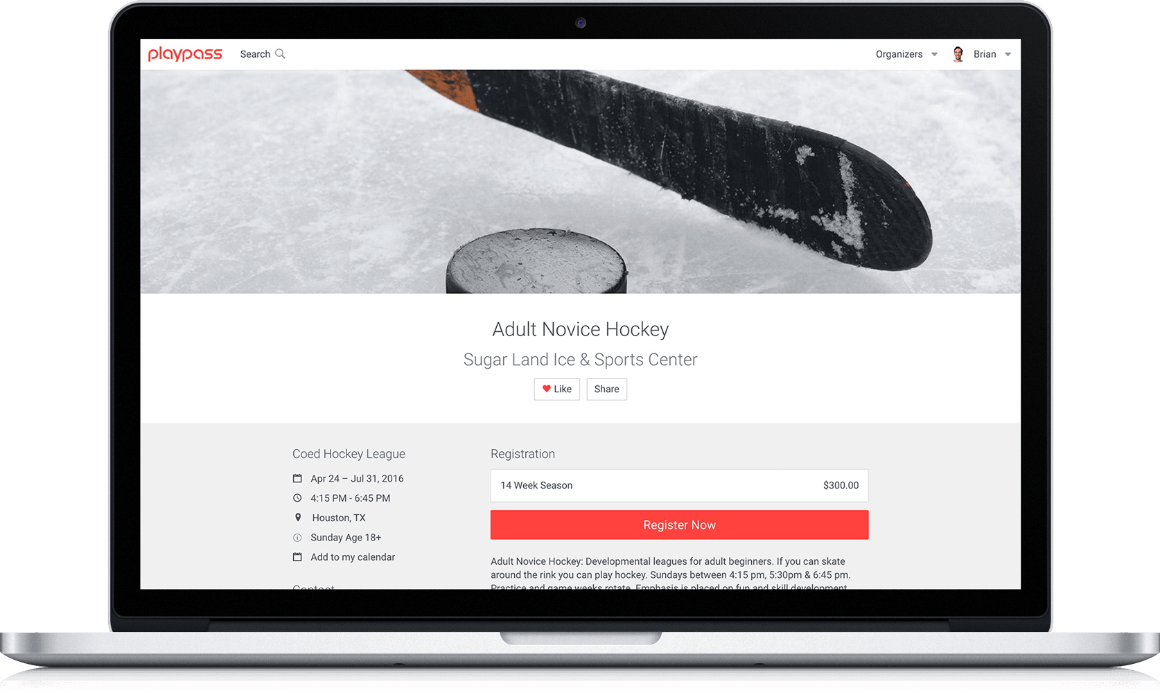 Hockey Registration & League Website Software
