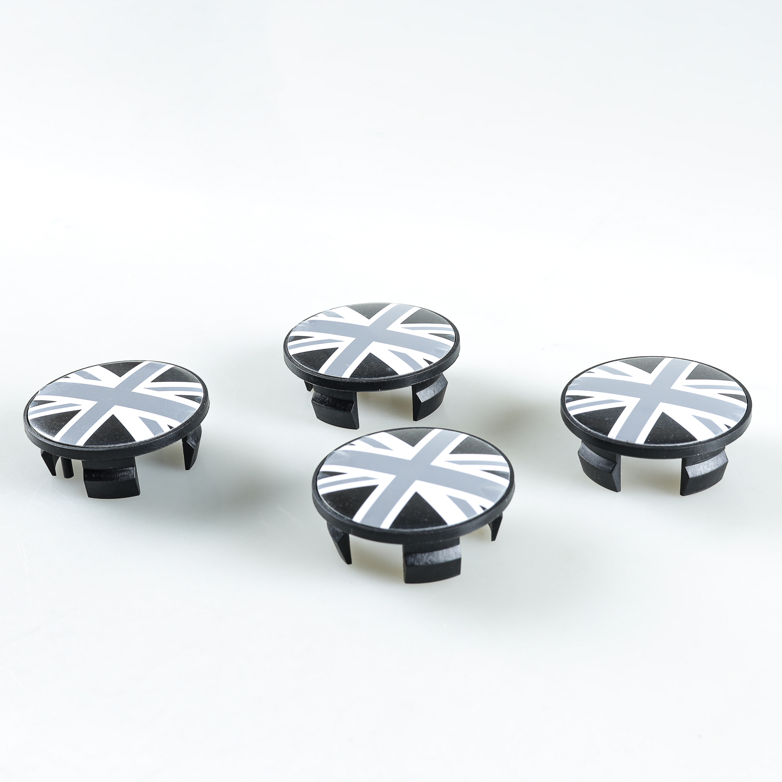 Black Union Jack Wheel Center Caps For MINI R50 R52 R53 R55 R56 R57 R58 ...