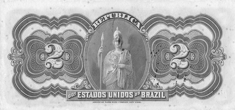 1918 Brazil 2 Mil Reis values and price guide