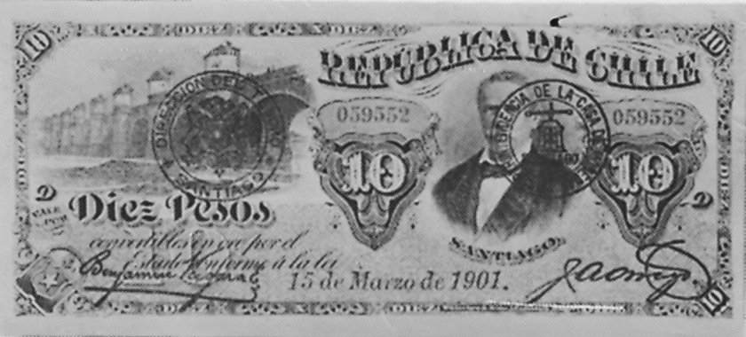 1900-1905 Chile 10 Pesos values and price guide