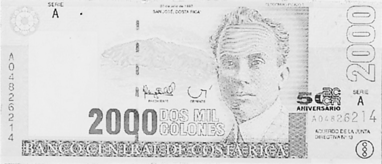 2000 Costa Rica 2000 Colones values and price guide