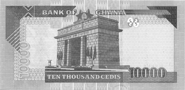 2002 Ghana 10,000 Cedis values and price guide