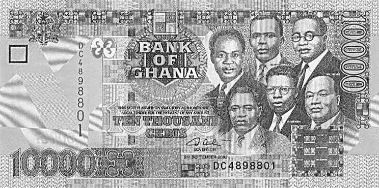 2002 Ghana 10,000 Cedis values and price guide