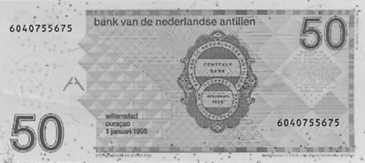 1998 Netherlands Antilles 50 Gulden values and price guide