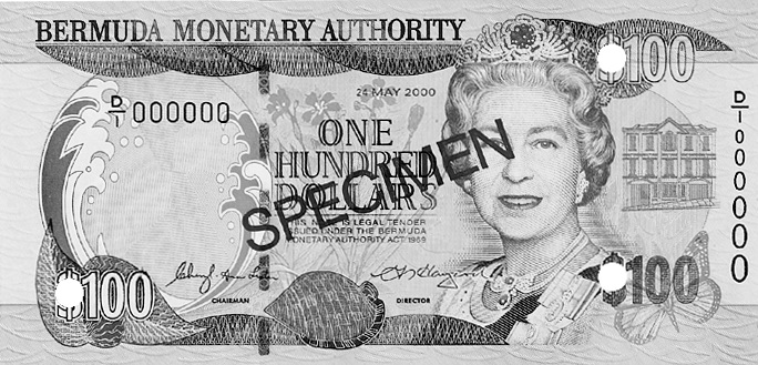 2000 Bermuda 100 Dollars values and price guide