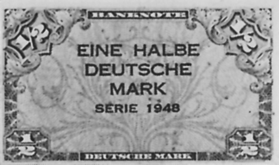 1948 Germany - Federal Republic 1/2 Deutsche Mark values and price guide