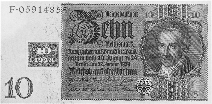 1948 Germany - Democratic Republic 10 Deutsche Mark values and price guide