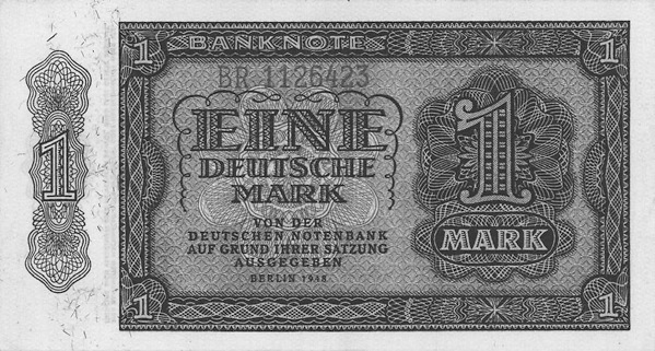 1948 Germany - Democratic Republic 1 Deutsche Mark values and price guide