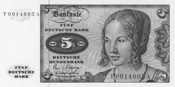 1970 Germany - Federal Republic 5 Deutsche Mark values and price guide