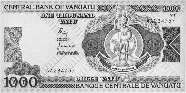 1982 Vanuatu 1000 Vatu values and price guide