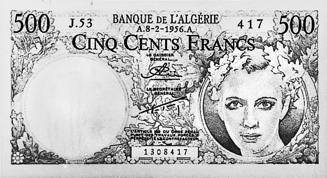 1956 Algeria 500 Francs values and price guide
