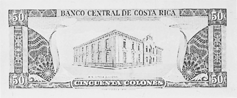 1965-1970 Costa Rica 50 Colones values and price guide