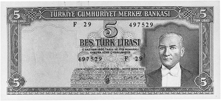 1961-1958 Turkey 5 Lira values and price guide