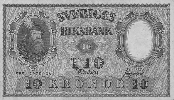 1953-1962 Sweden 10 Kronor values and price guide