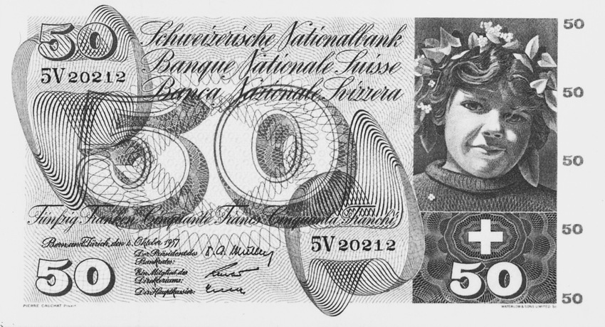 1955-1961 Switzerland 50 Franken values and price guide