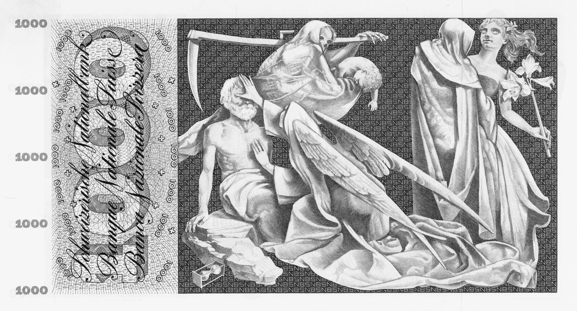 1954-1974 Switzerland 1000 Franken values and price guide