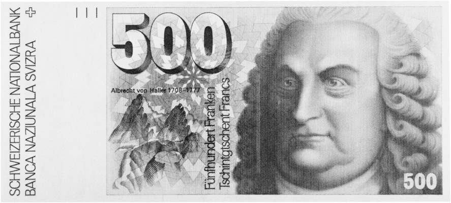 1976 Switzerland 500 Franken values and price guide