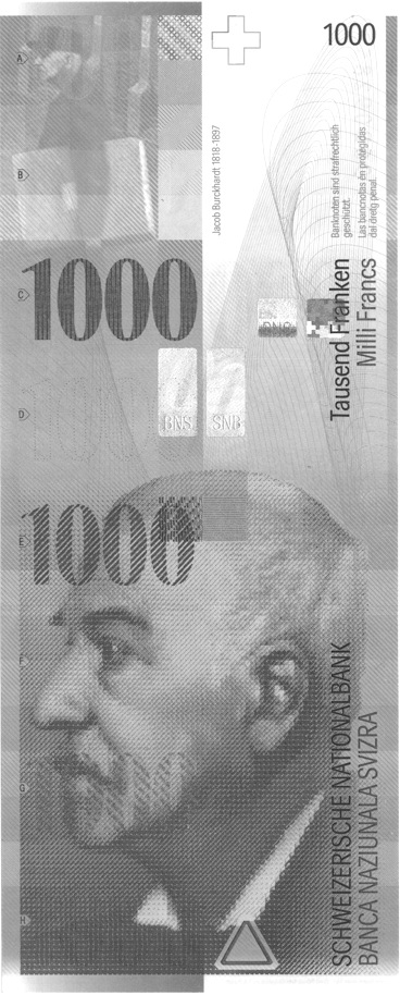 1998 Switzerland 1000 Franken values and price guide