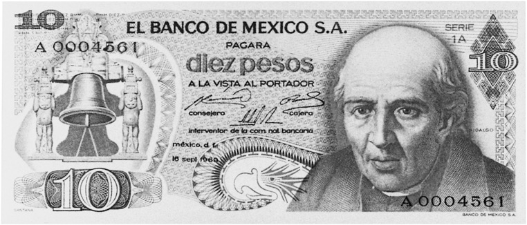 1969-1977 Mexico 10 Pesos values and price guide