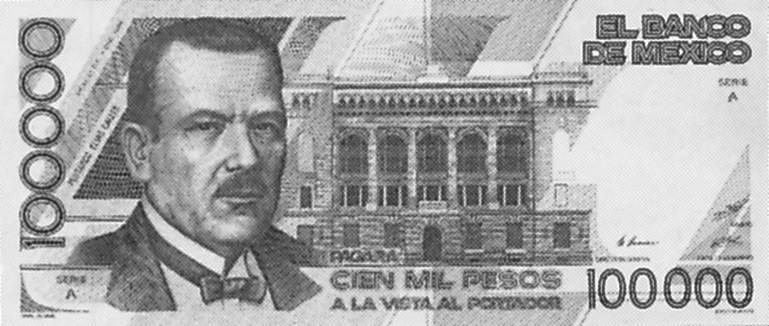 1988-1991 Mexico 100,000 Pesos values and price guide