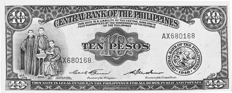 1949-1961 Philippines 10 Pesos values and price guide