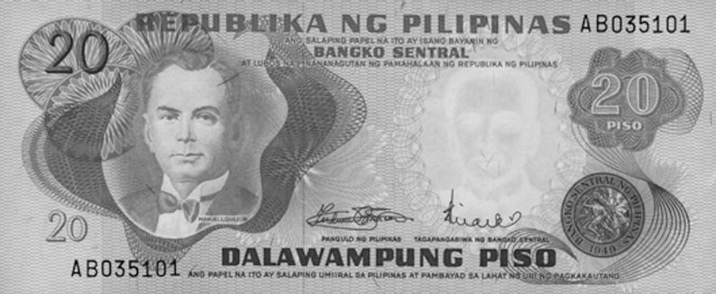 1969 Philippines 20 Piso values and price guide