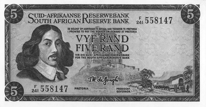 1966-1976 South Africa 5 Rand values and price guide