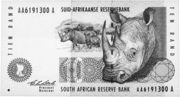 1993 South Africa 10 Rand values and price guide