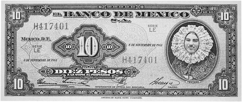 1954-1967 Mexico 10 Pesos values and price guide