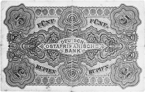 1905 German East Africa 5 Rupien values and price guide