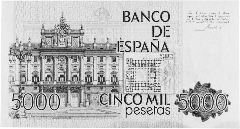 1982 Spain 5000 Pesetas values and price guide